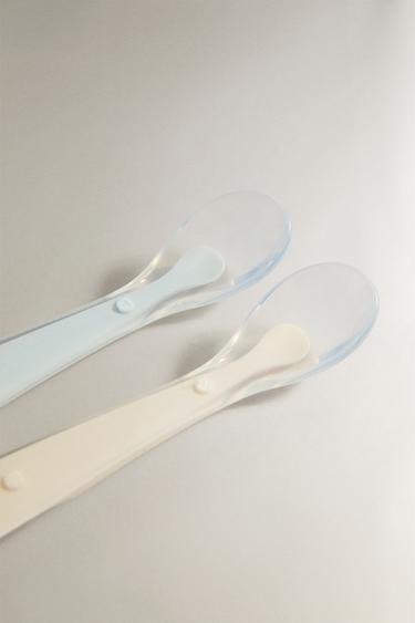 LOT DE 2 CUILLÈRES POUR ENFANT EN SILICONE - Bleu | ZARA France
