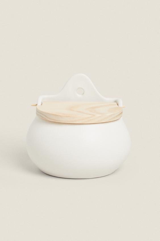 AARDEWERKEN ZOUTVAATJE MET HOUTEN DEKSEL - Wit | ZARA Nederland ... AARDEWERKEN ZOUTVAATJE MET HOUTEN DEKSEL - Wit | ZARA Nederland ...