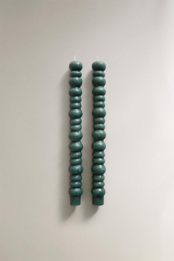 SET OF DECORATIVE WAVY CANDLES (SET OF 2) - Light blue | ZARA United ...
