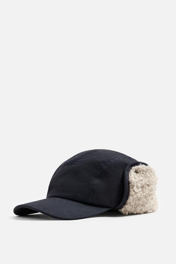 BONÉ COM ORELHEIRAS COMBINADO - Azul-marinho-escuro | ZARA Portugal