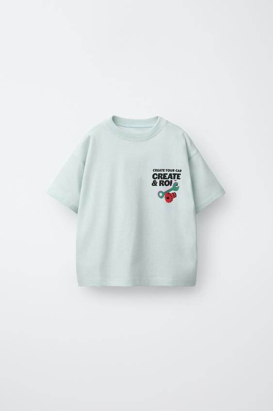 CAMISETA ESTAMPADO COCHE - Azul claro | ZARA España
