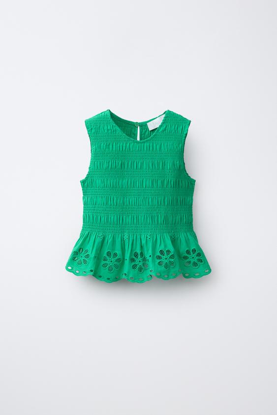 TOP ELASTICI SCHIFFLY - Verde | ZARA Italia / Italy