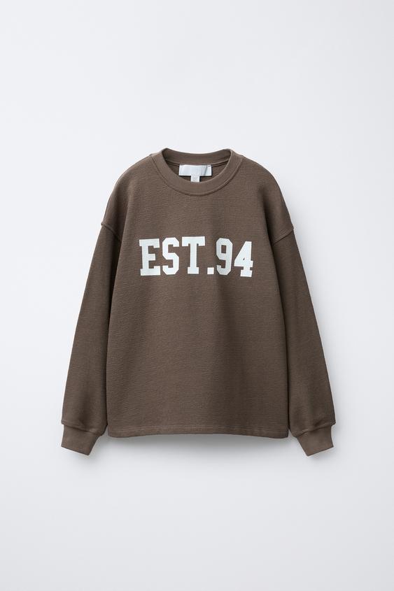 NUMBER PRINT T-SHIRT - Brown / Taupe | ZARA Canada