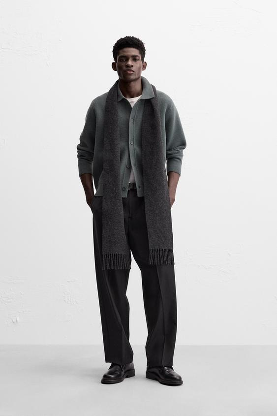 TEXTURED KNIT CARDIGAN - Grey | ZARA Thailand