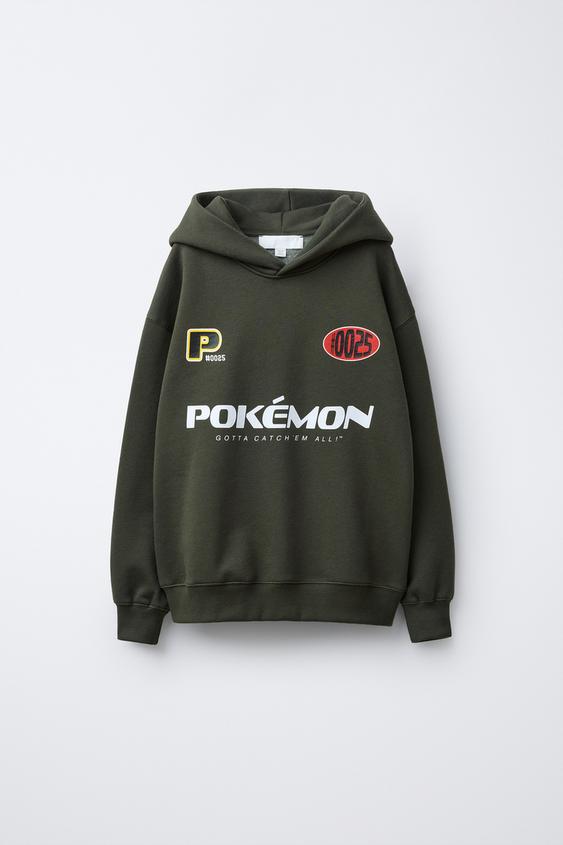 PIKACHU POKÉMON™ HOODIE - Dark bottle green | ZARA Canada
