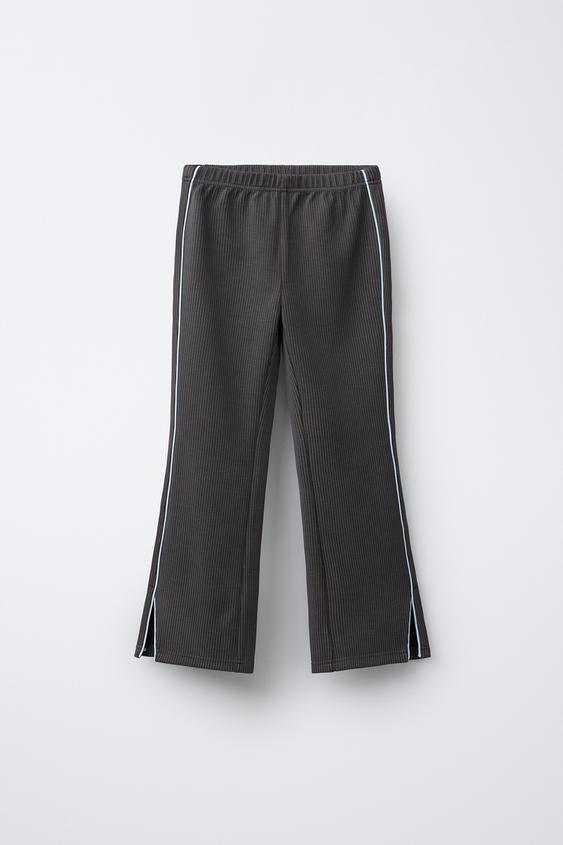 PANTALÓN RIB FLARE CON MODAL - Chocolate | ZARA Estados Unidos de ...