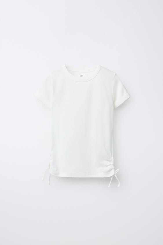 T-SHIRT COM MODAL CUT OUT E LAÇOS - Branco | ZARA Portugal