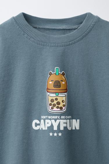 T-SHIRT TEINT EN PIÈCE CAPIBARA CAPYFUN © - Bleu | ZARA France