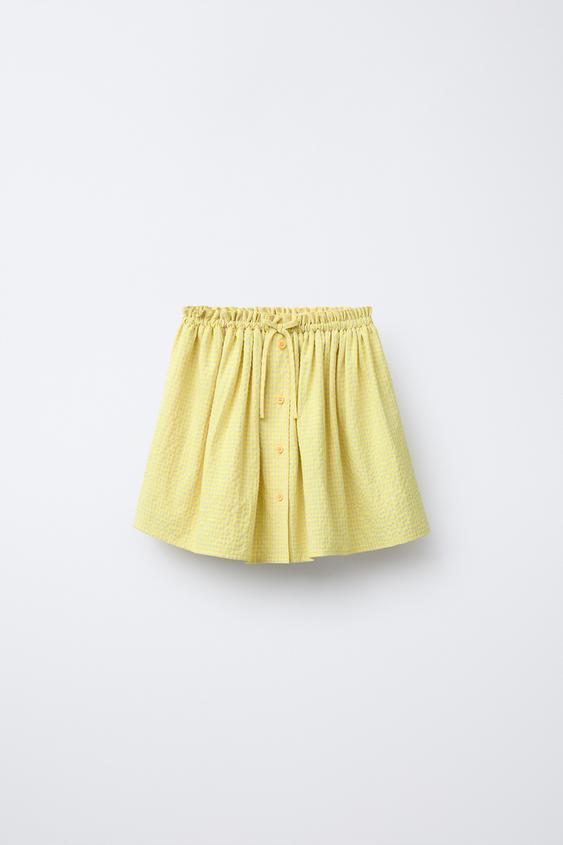GINGHAM CHECK SKORT - Neon yellow | ZARA Mexico