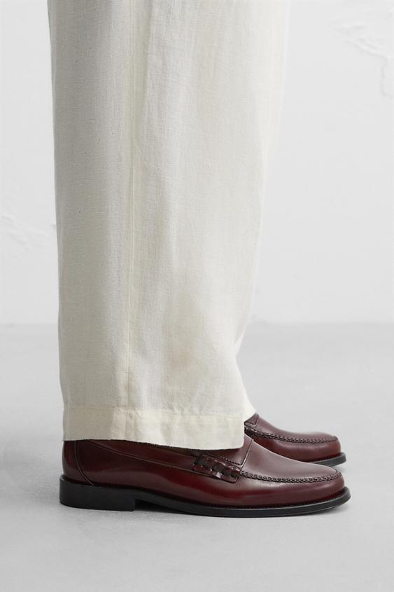 CASTELLANO 1920 ® X ZARA MAN LOAFERS - Burgundy Red | ZARA United Kingdom