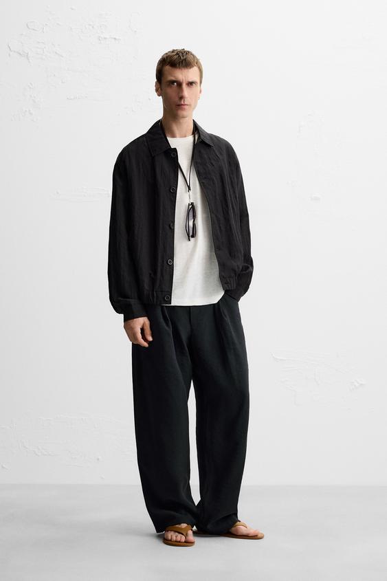 CREASED-EFFECT FLOWING JACKET - Black | ZARA Singapore