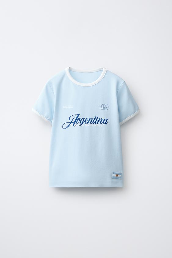 T-SHIRT IMPRIMÉ ARGENTINE - Bleu | ZARA France