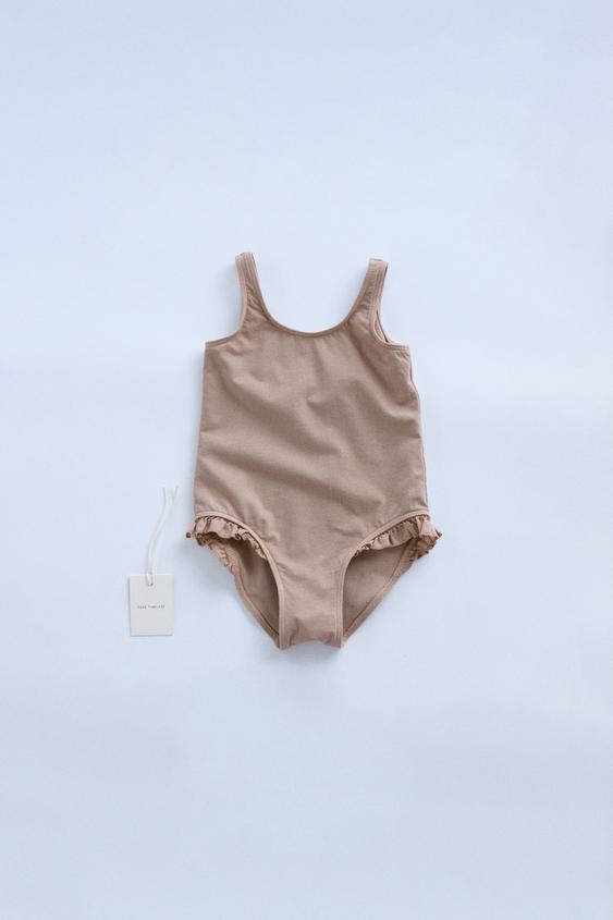 ZARA TIMELESS - SWIMSUIT WITH RUFFLES - Pale pink | ZARA France