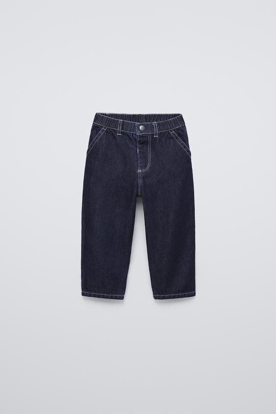 BAGGY LABEL JEANS - Blue | ZARA Turkey