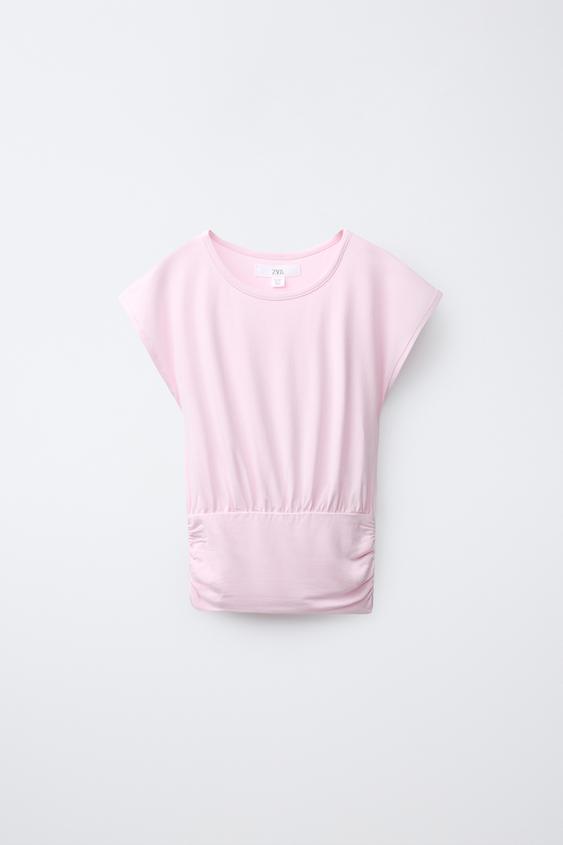 FLOWY SASH T-SHIRT - Pastel pink | ZARA United States