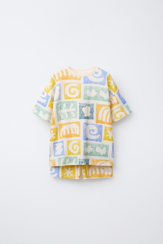 AGES 6-14/ SHAPE PRINT PYJAMAS - Ecru | ZARA United Kingdom