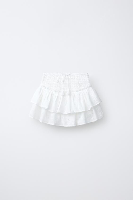 シフリフリルバミューダスカート - ホワイト | ZARA Japan / 日本