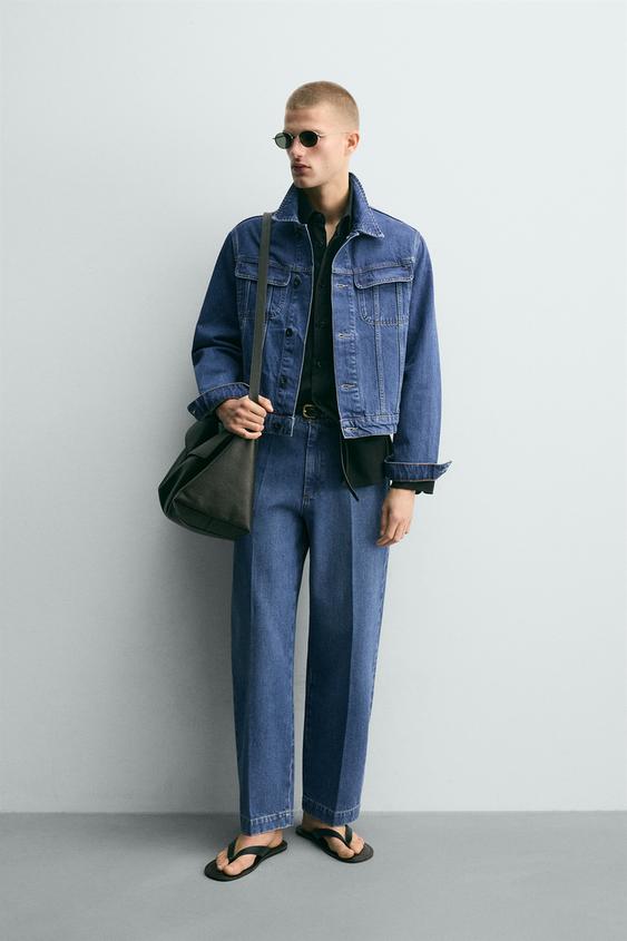 BLUSÃO DENIM RELAXED FIT - Azul | ZARA Portugal
