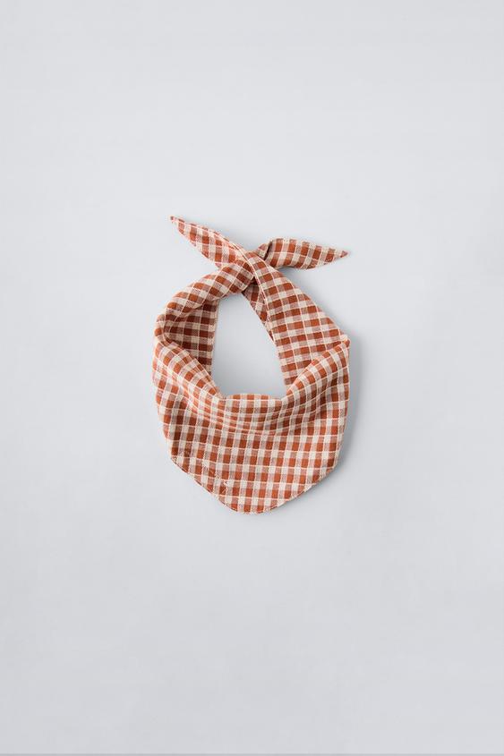 KRATKA MARAMA SA KARIRANIM VICHY DEZENOM - glina | ZARA Srbija / Serbia