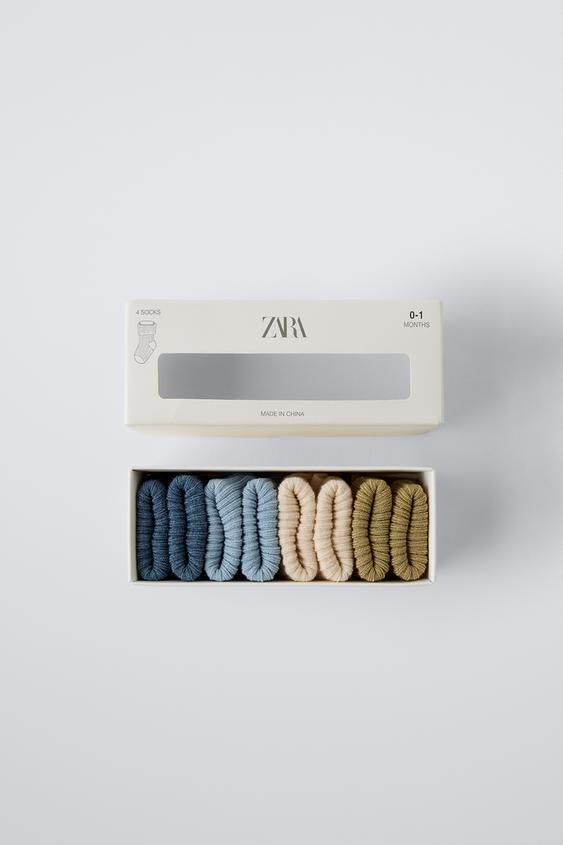 PACK OF 4 COLOURED SOCKS - Bluish | ZARA Ireland