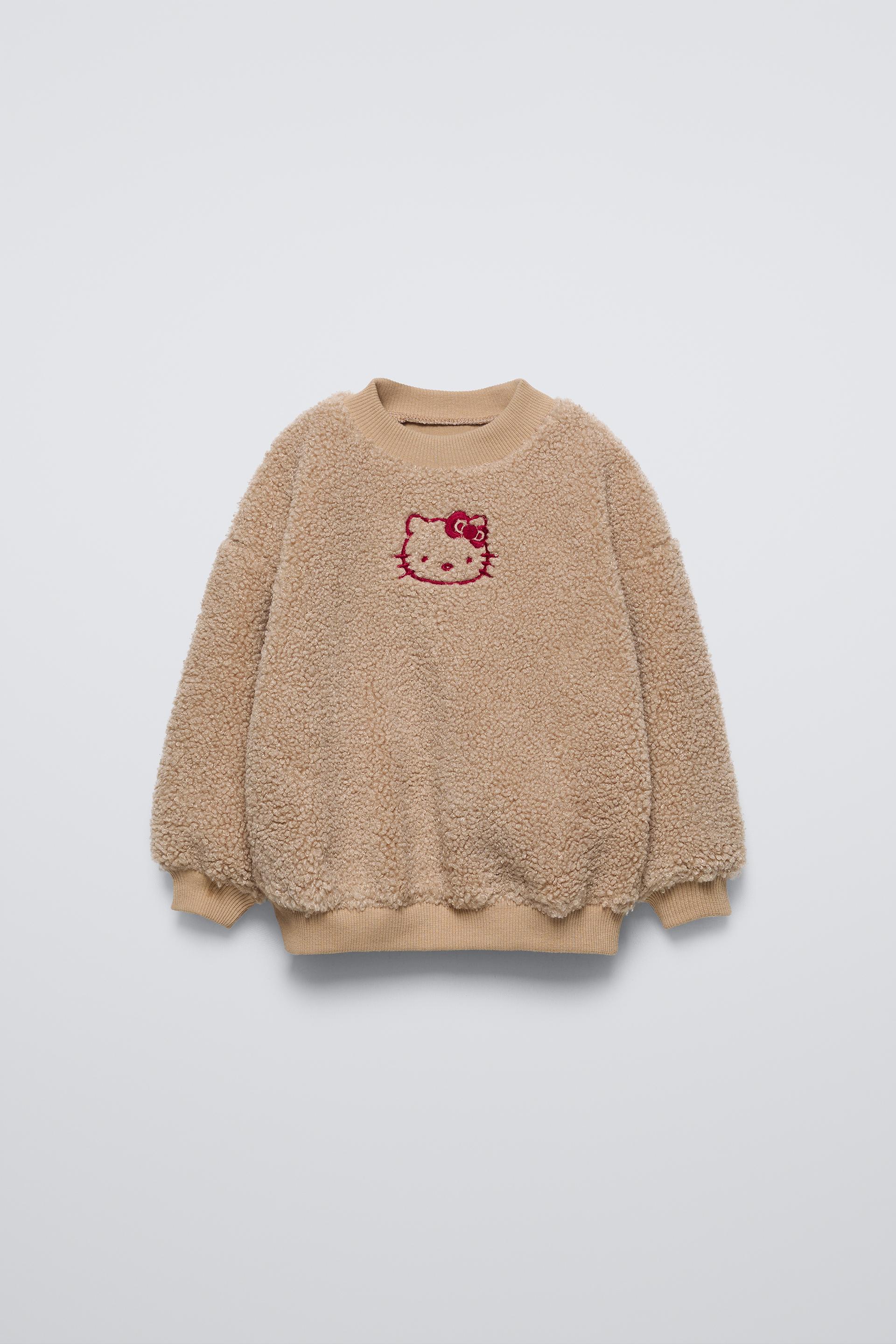 HELLO KITTY © SANRIO LINED FAUX SHEARLING SWEATSHIRT - Dark beige ...