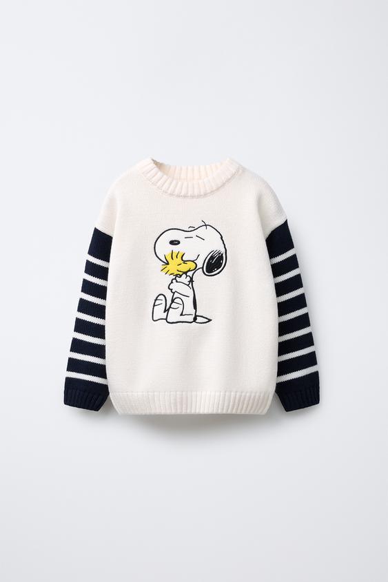 SNOOPY PEANUTS™ KNITTED JUMPER - Ecru | ZARA Ireland