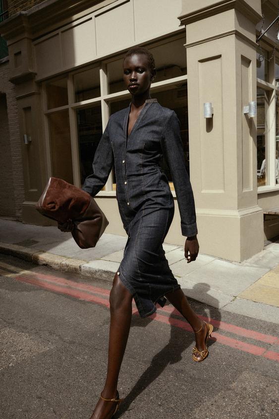 ΕΦΑΡΜΟΣΤΟ ΜΙΝΤΙ ΦΟΡΕΜΑ ΝΤΕΝΙΜ - Μπλε | ZARA Greece / Ελλαδα