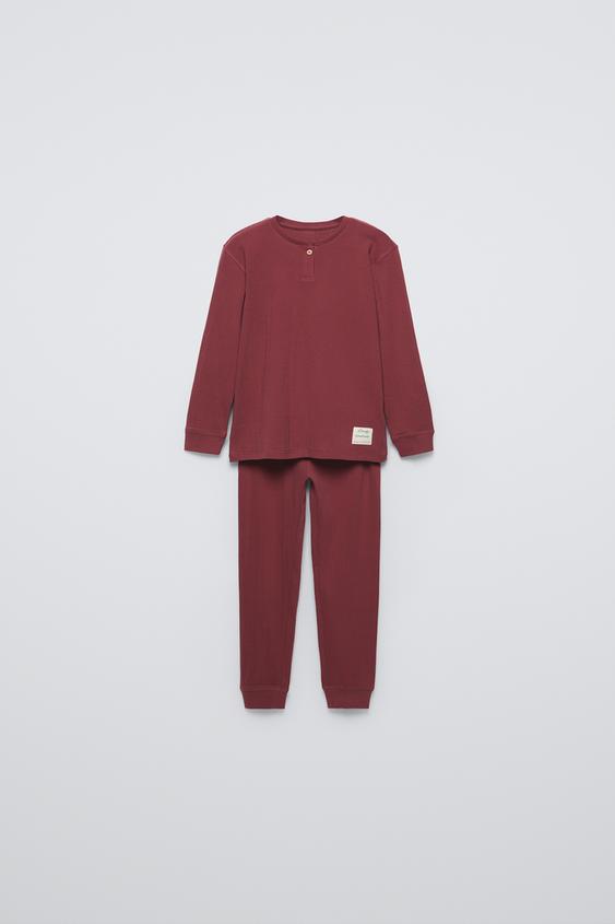 AGES 2-6/ PLAIN HENLEY PYJAMAS - Burgundy | ZARA South Africa
