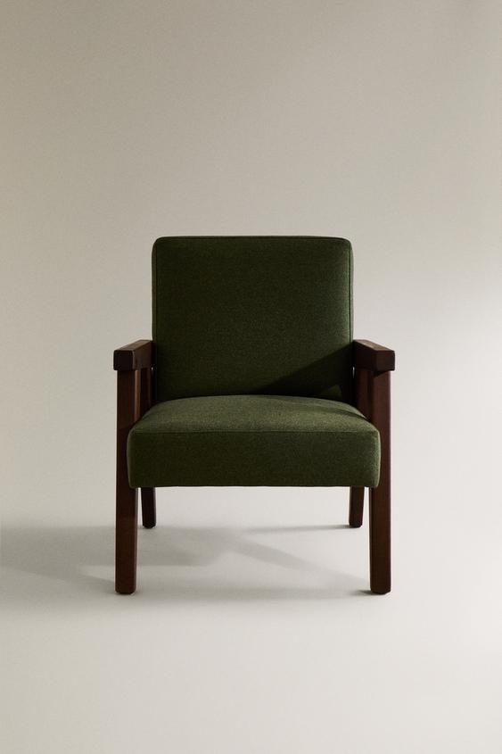 ТАПИЦИРАНО ОРЕХОВО КРЕСЛО ZARA HOME BY BLASCO - Тъмнозелен | ZARA ...