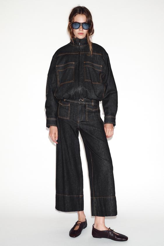 HIGH-NECK PUFFER BOMBER JACKET - Black | ZARA Turkey