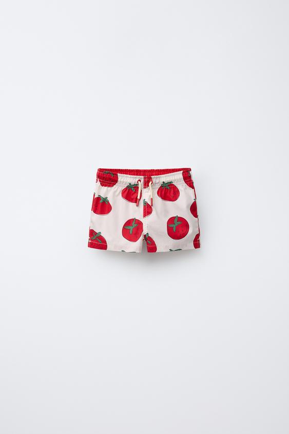 2-6 YEARS/ PRINTED SWIM SHORTS - Red | ZARA United States