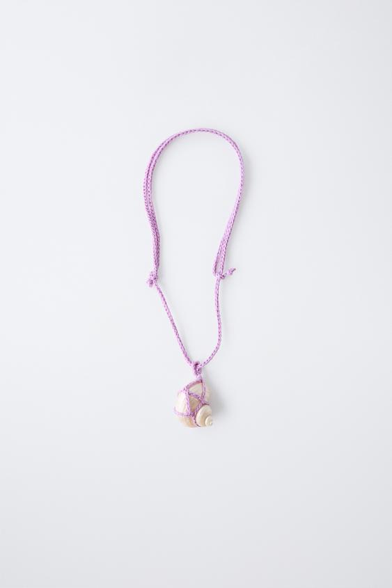 SHELL CORD NECKLACE - Mauve | ZARA United States