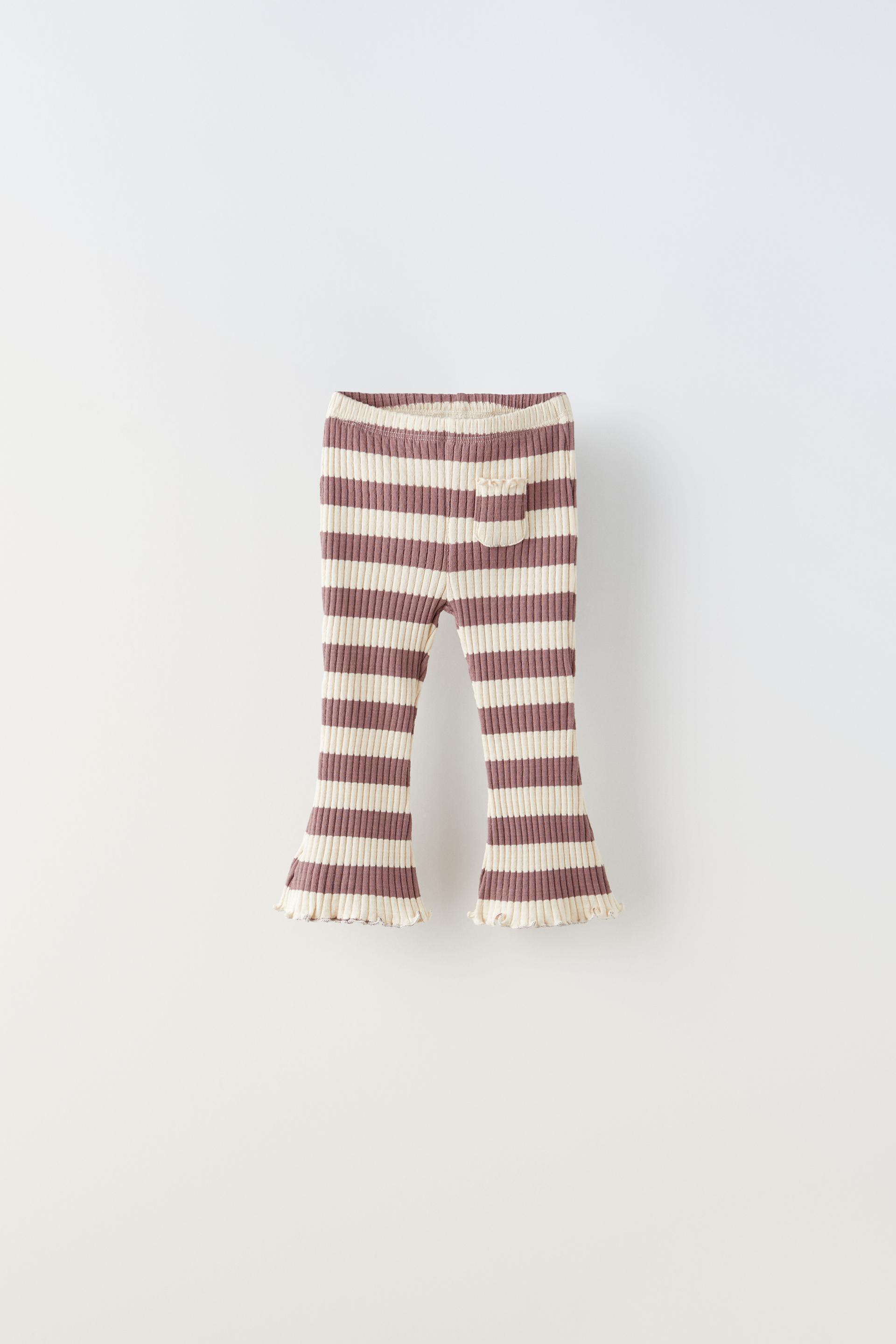 STRIPED RIBBED LEGGINGS Aubergine ZARA Australia striped-ribbed-leggings-aubergine-zara-australia