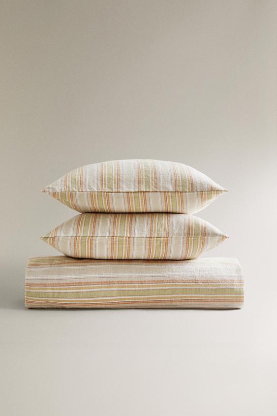 MULTICOLOURED STRIPE LINEN BEDDING | ZARA Turkey