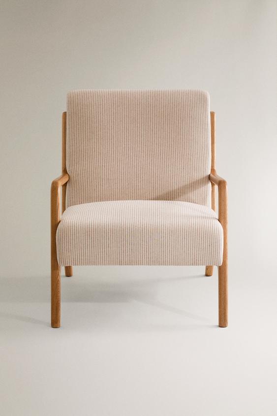 ASH WOOD LINEN ARMCHAIR - Light beige | ZARA Ireland