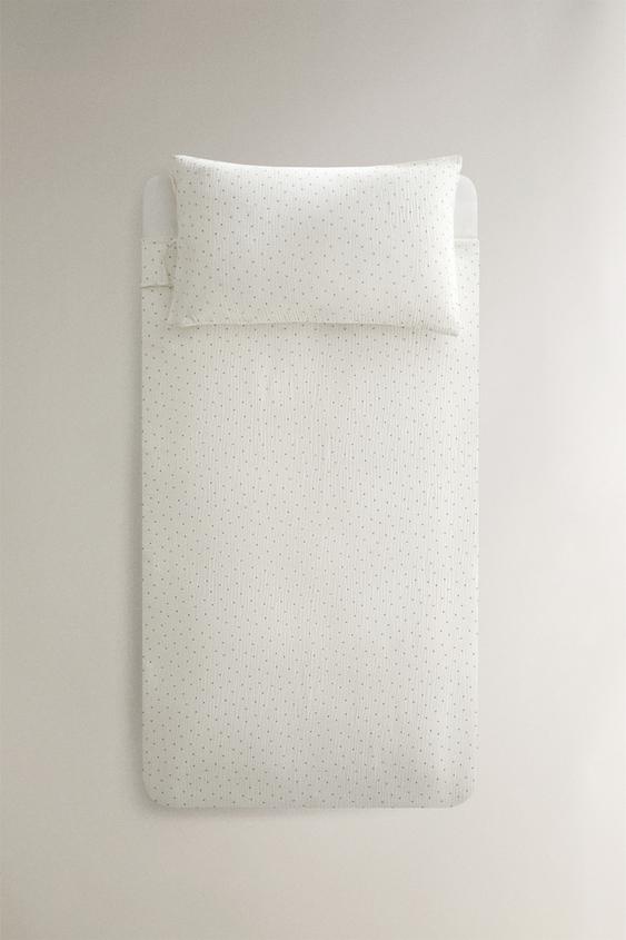 CAPA DE EDREDOM INFANTIL DE ALGODÃO COM PONTOS - Azul / Branco | ZARA ...