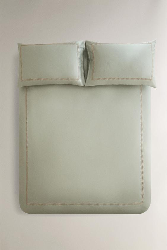 HOUSSE DE COUETTE SATIN BRODERIE ORNEMENTALE - Vert | ZARA Suisse ...
