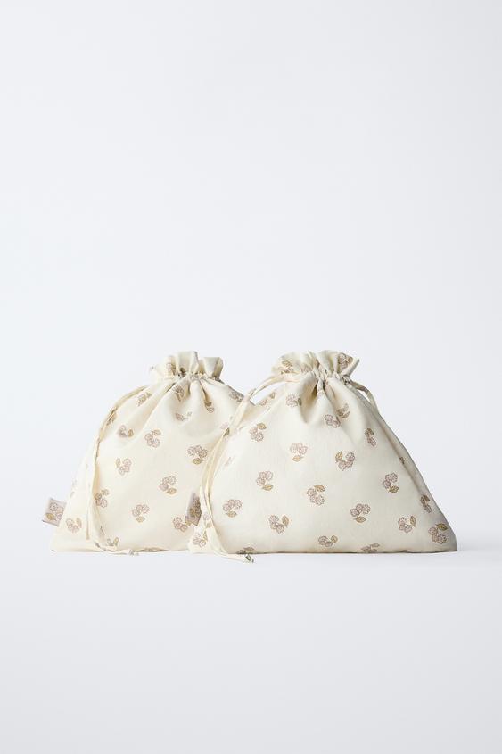PACK OF FLORAL BAGS - Ecru White | ZARA UAE - Dubai/Sharjah/Ajman/UAQ ...