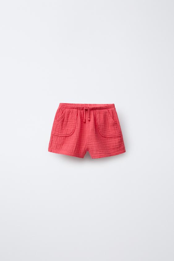 COMBINATION TEXTURED SHORTS - Red | ZARA Mexico