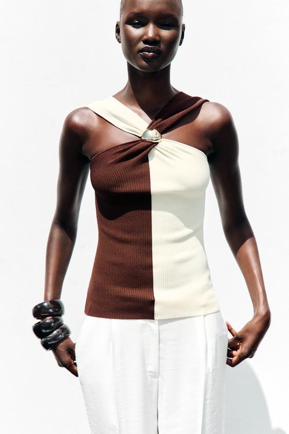 HALTER TOP WITH HARDWARE DETAIL - Multicolored | ZARA United States