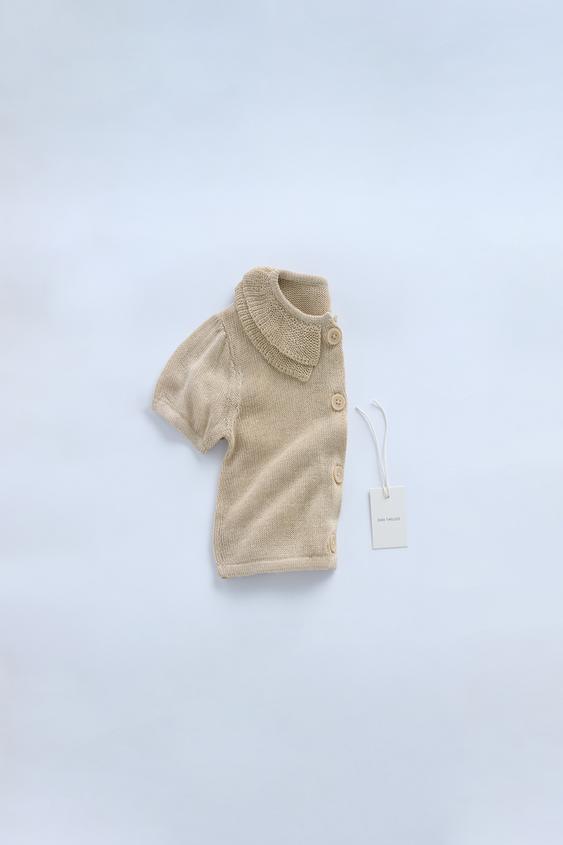 ZARA TIMELESS - PLETENI KARDIGAN KRATKIH RUKAVA - pesak | ZARA Srbija ...