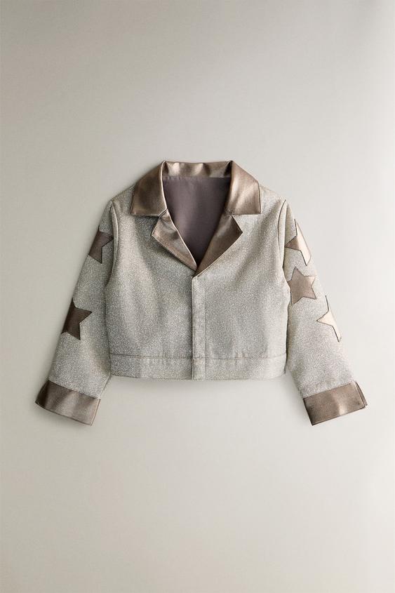 CHILDREN'S ROCKSTAR COSTUME COLLARED JACKET - Silver | ZARA Turkey