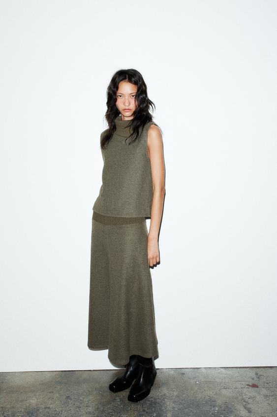 ソフトフレアスカート - グリーンマール | ZARA Japan / 日本