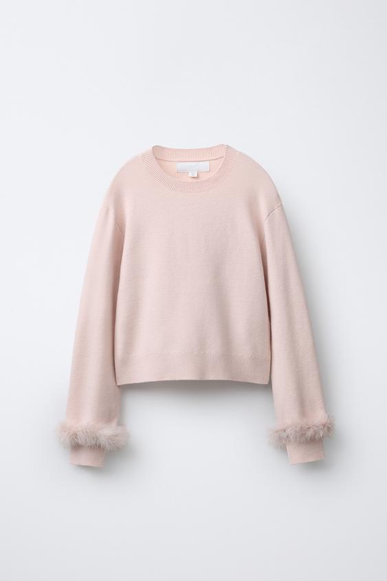 PULLOVER IN MAGLIA CON PIUME - Rosa | ZARA Italia / Italy