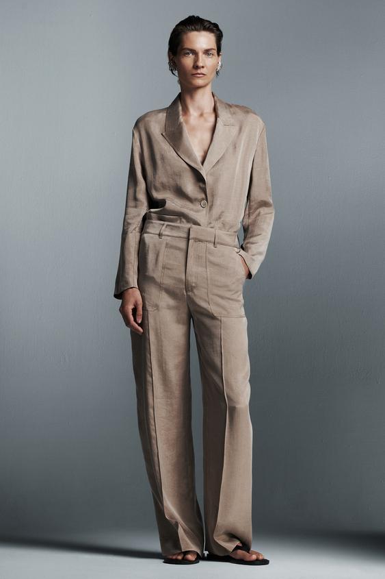 Blazer Fluide Collection Zw Ocre Zara France