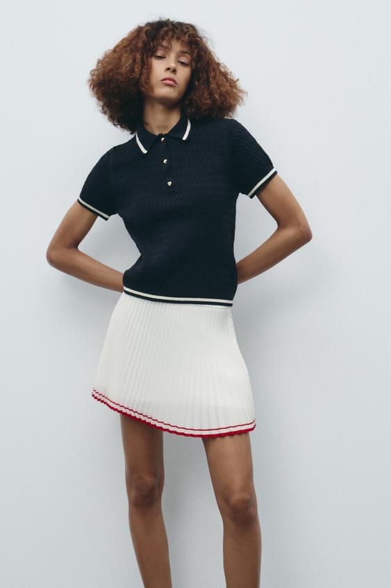 PLEATED MINI SKIRT - Oyster-white | ZARA Mexico