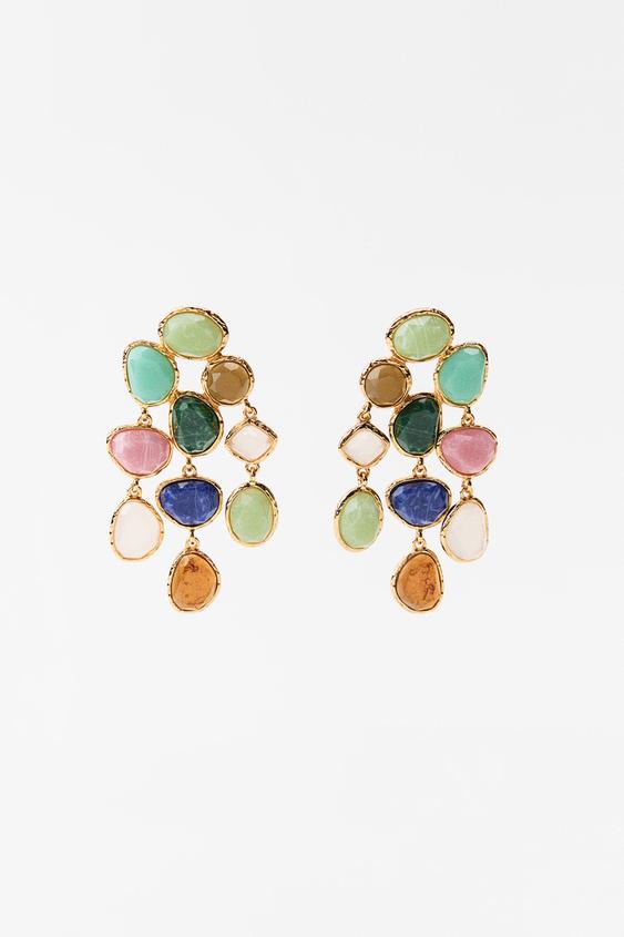 RESIN STONE EARRINGS - Multicoloured | ZARA Singapore