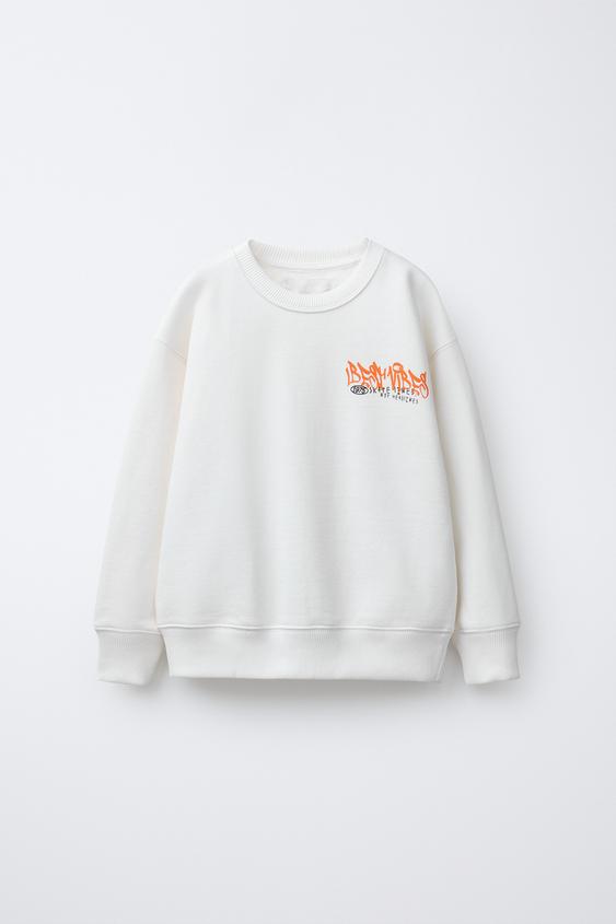 GRAFFITI PRINT SWEATSHIRT - White | ZARA Canada