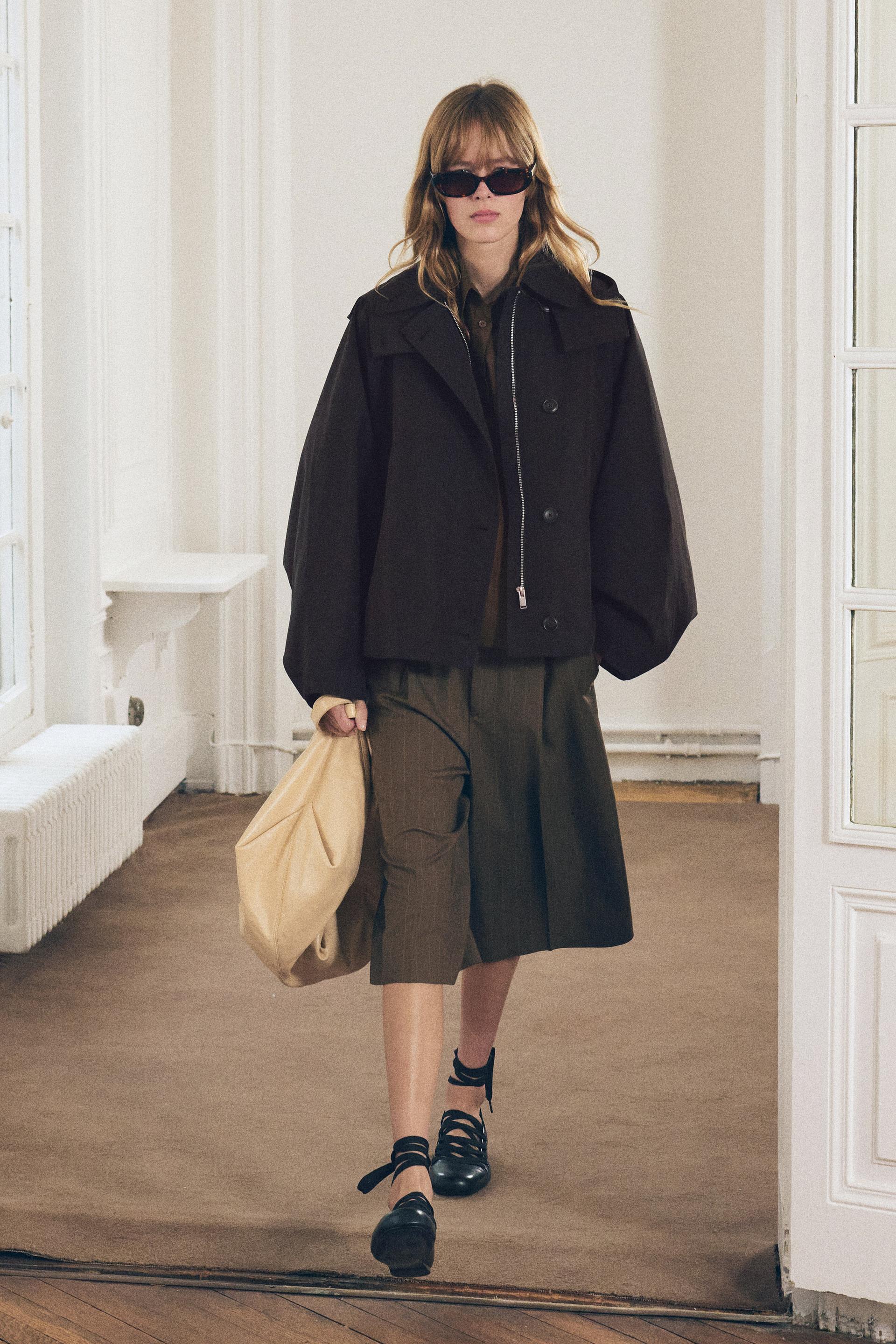 Zw Collection Short Hooded Trench Coat Brown Zara Uae Dubai