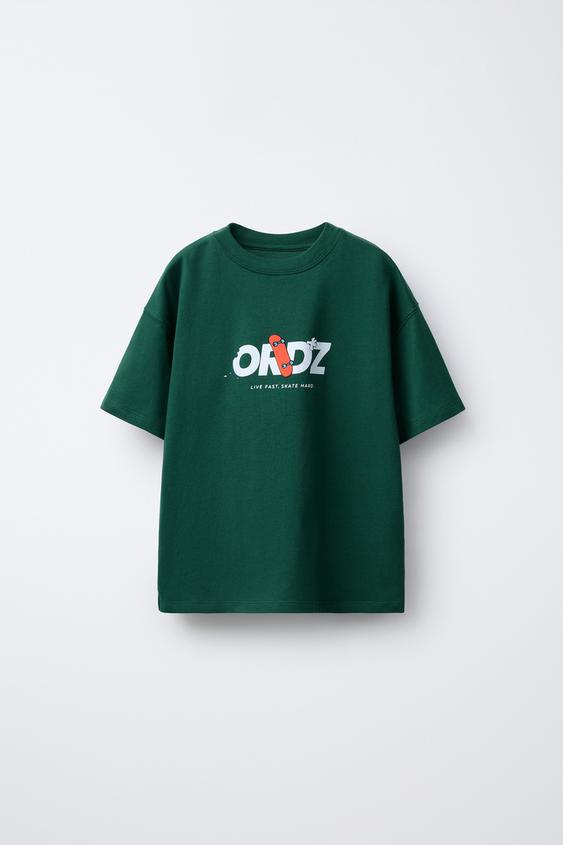 TRICOU CU IMPRIMEU SKATE - Verde | ZARA România